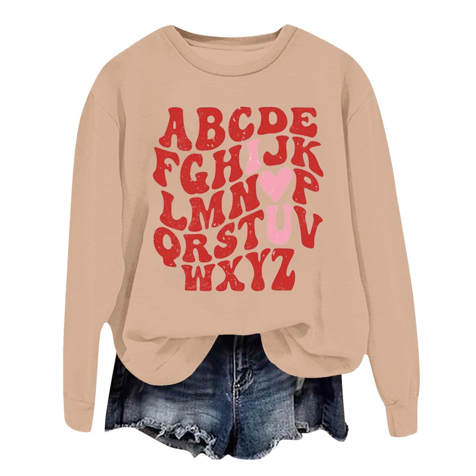 XIAOCHA Women's Winter Trendy Festive Valentine's Print Crew Neck ...