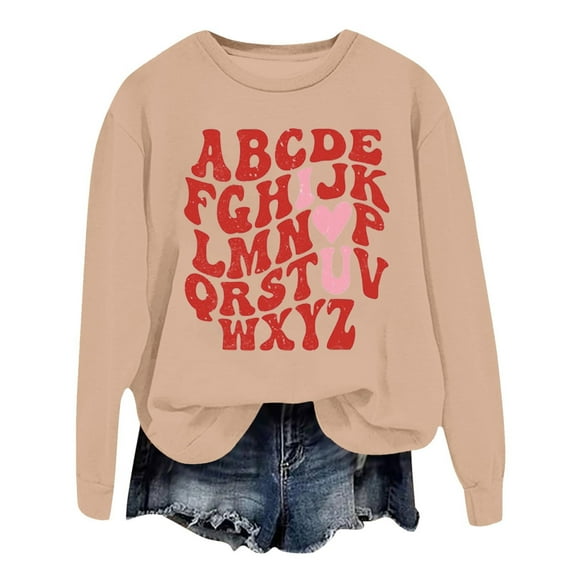 XIAOCHA Women's Winter Trendy Festive Valentine's Print Crew Neck ...