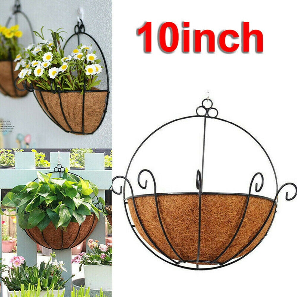 XIAOFFENN Large Outdoor Semicircle Planter, Flower Basket Plant Pot ...