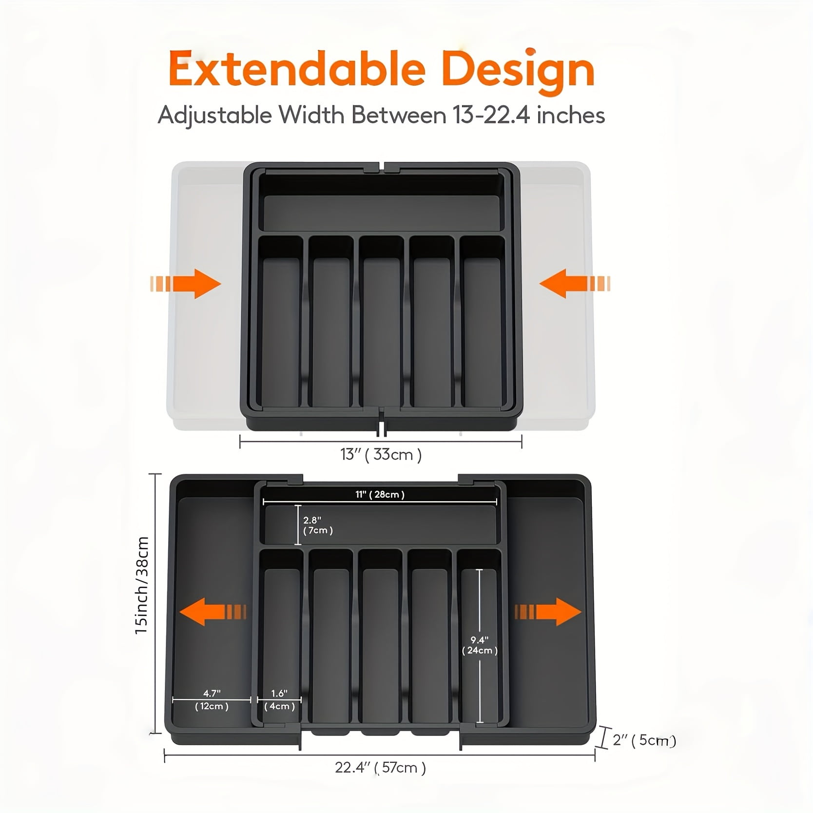 XIAOGZAHUOP Adjustable Expandable Silverware Organizer for Forks Spoons ...