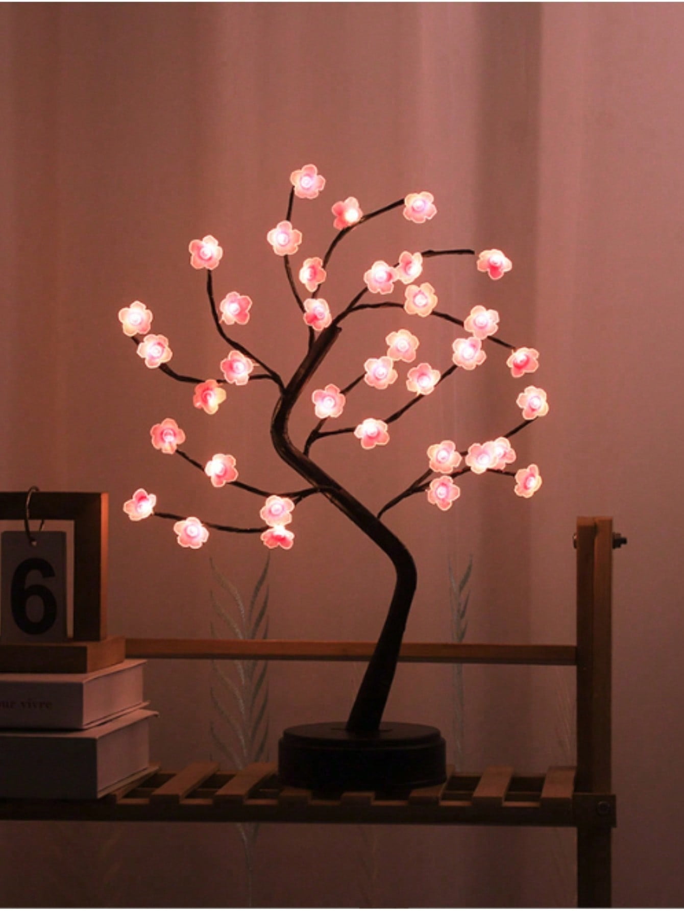 XIAOGZAHUOP Beautiful 19.6-Inch Cherry Blossom Bonsai Tree Light ...