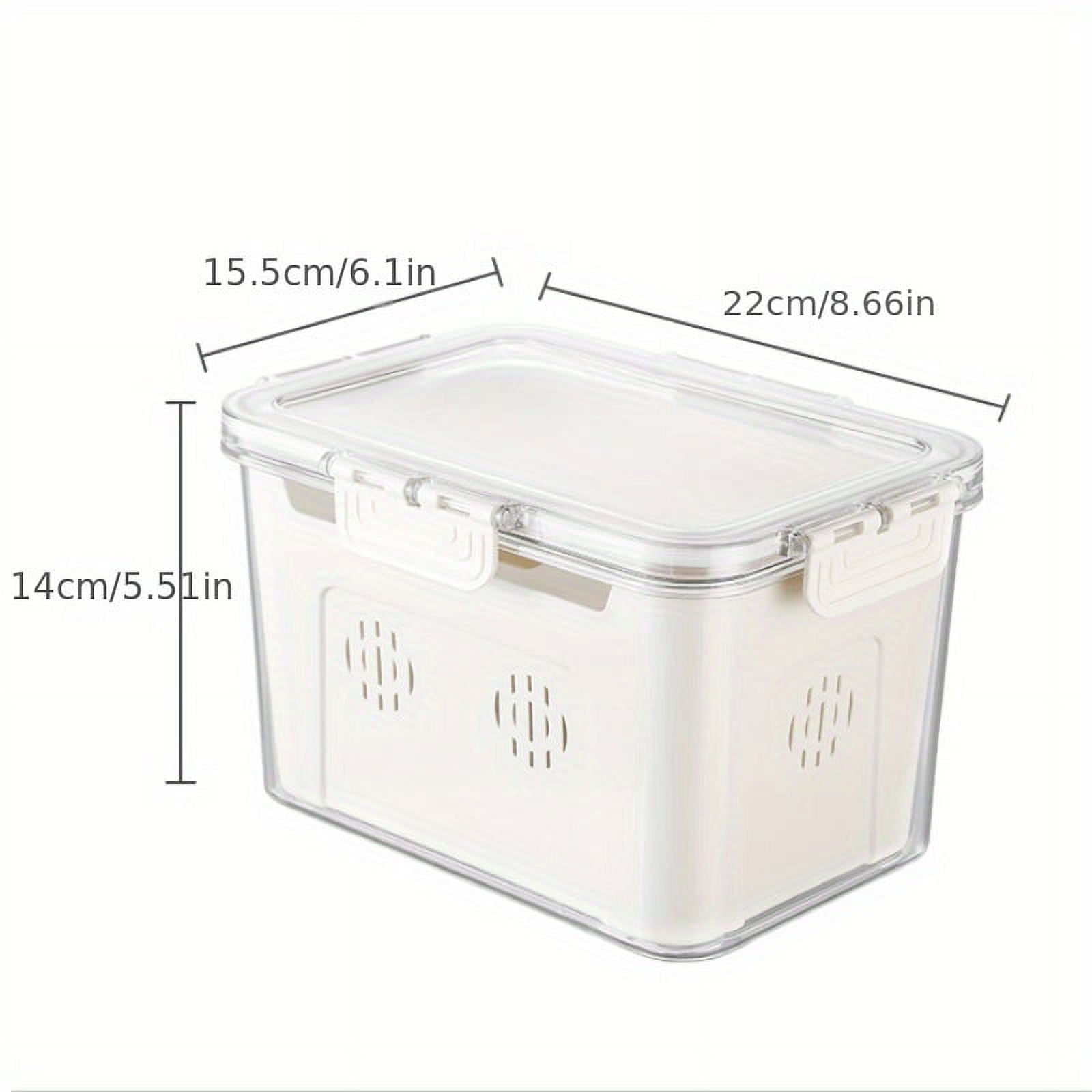 XIAOGZAHUOP Clear Stackable Refrigerator Box with Drain Basket ...
