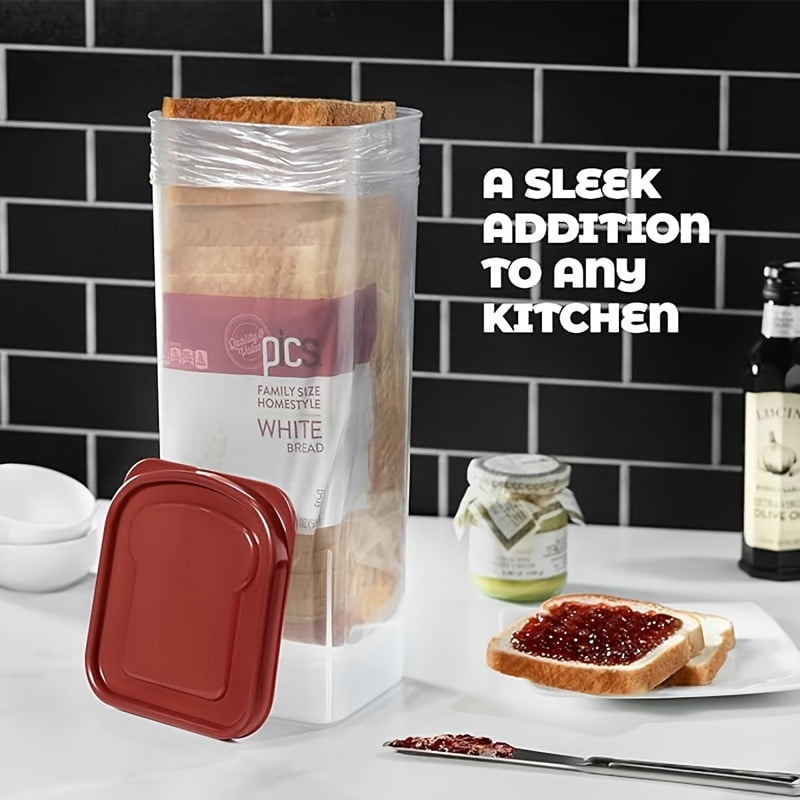 XIAOGZAHUOP Durable Clear Hard Plastic Bread Box with Airtight Lid for ...