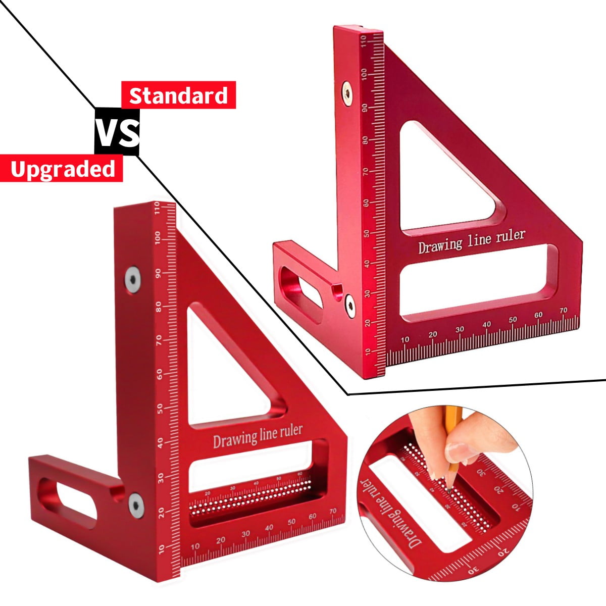 XIAOGZAHUOP Durable Premium Aluminum Carpenter Square Ruler with Ultra ...