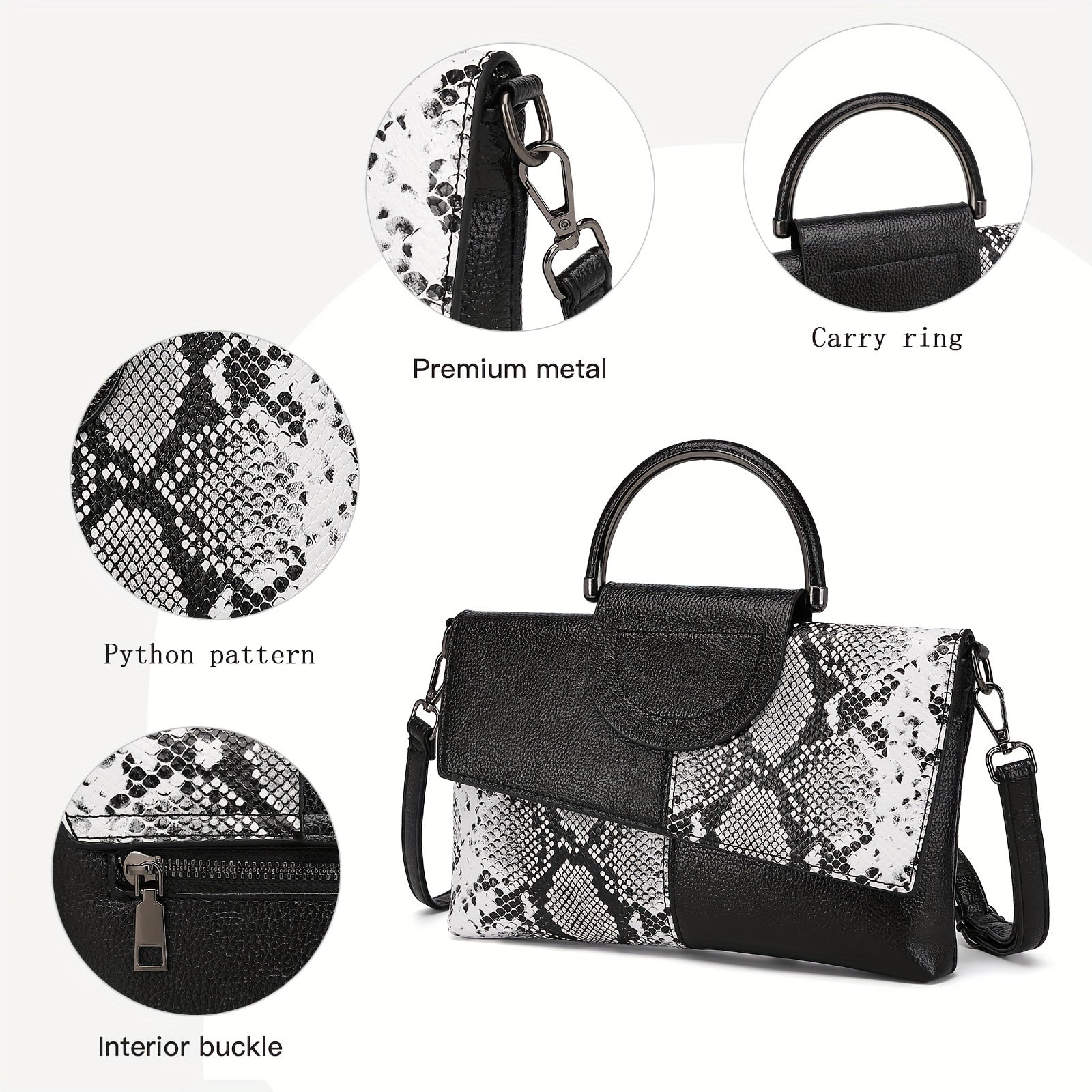 XIAOGZAHUOP Snake Skin Pattern Classic Textured Shoulder Wallet and ...