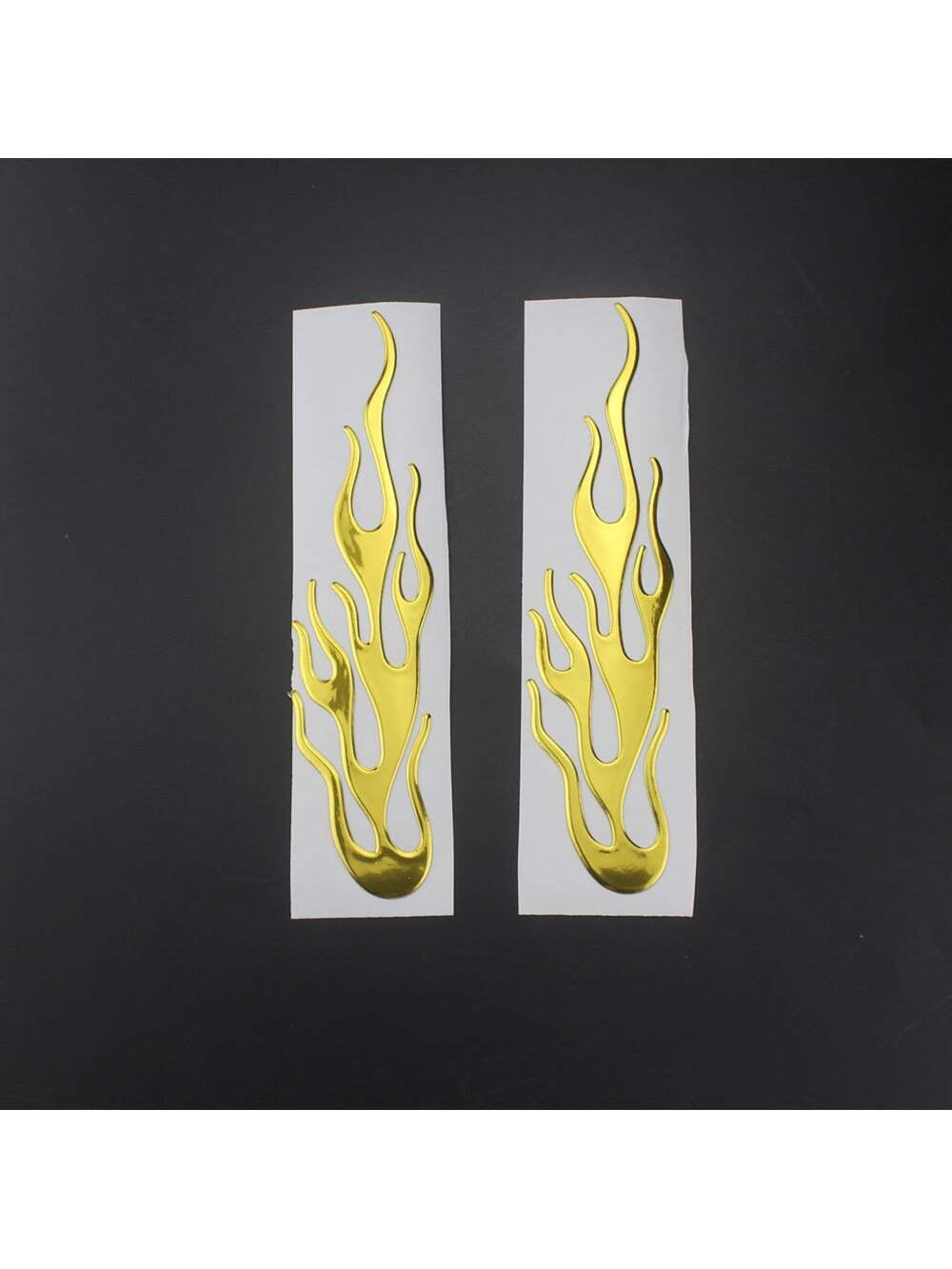 XIAOGZAHUOP Stylish and Personalized 3D Gold-tone Flame Pattern PVC Car ...