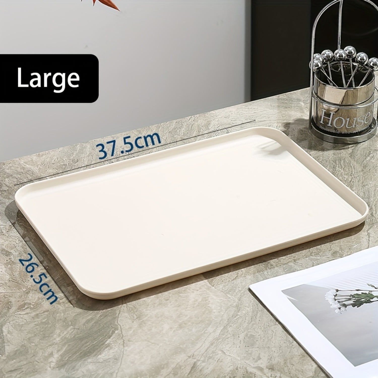 XIAOGZHP Elegant Luxury Rectangular Tray Set - Versatile Multipurpose ...