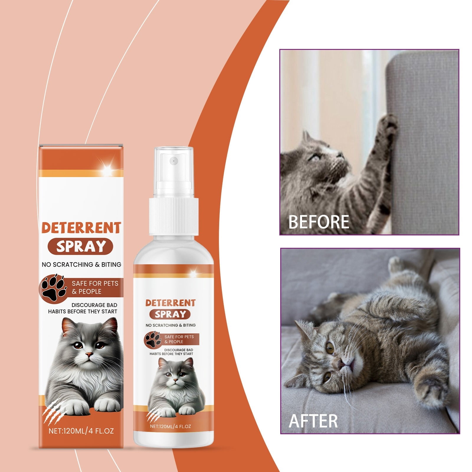 XIAOHAN Cat Deterrent Spray,Cat Restricted Area Spray;Pet Behavior ...