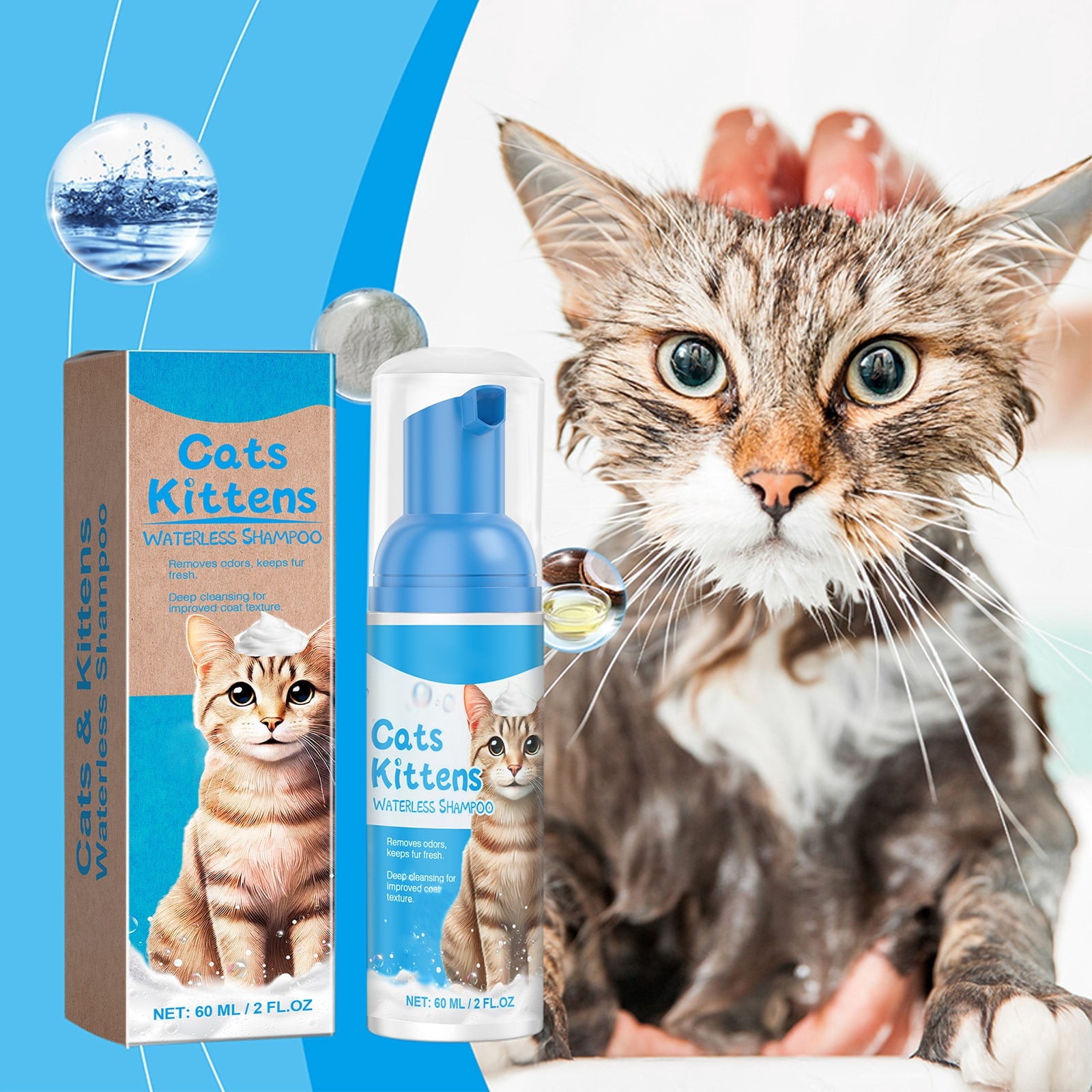 XIAOHAN Cat Shampoo， Cat Shampoo And Conditioner， Cat Bath， Cat ...