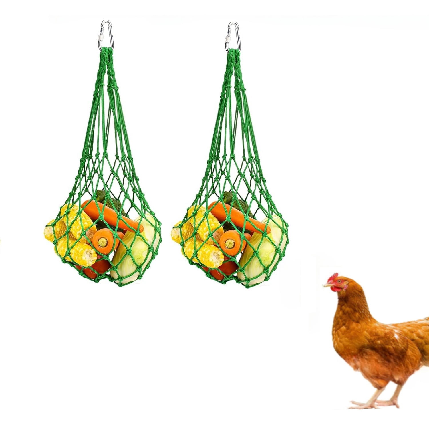 XIAOHAN Chicken Vegetable Hanging Feeder 2pcs Veggies Holder Feeding ...