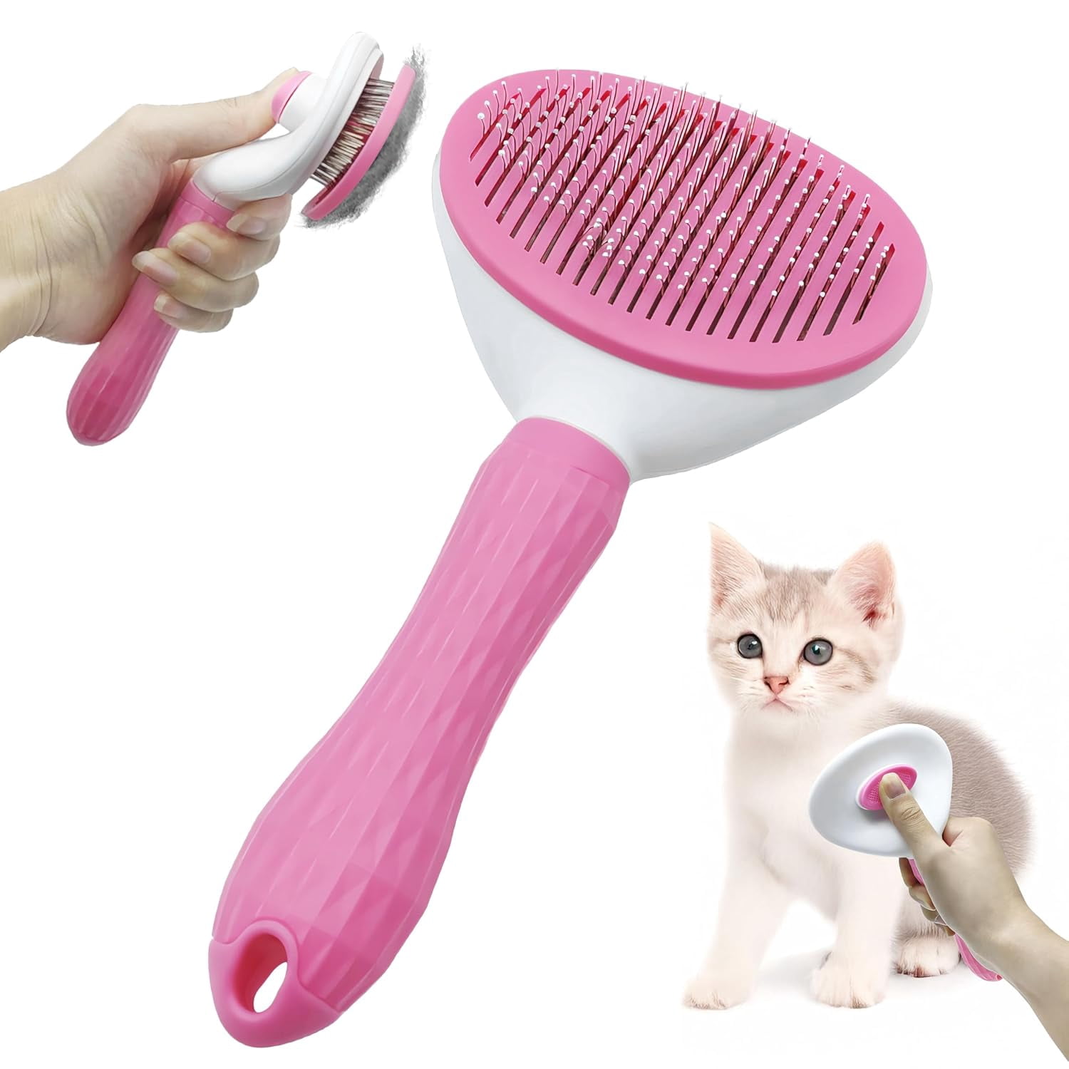 XIAOHAN Self Cleaning Slicker Brush, Cat & Dog Brush for Grooming, Easy ...