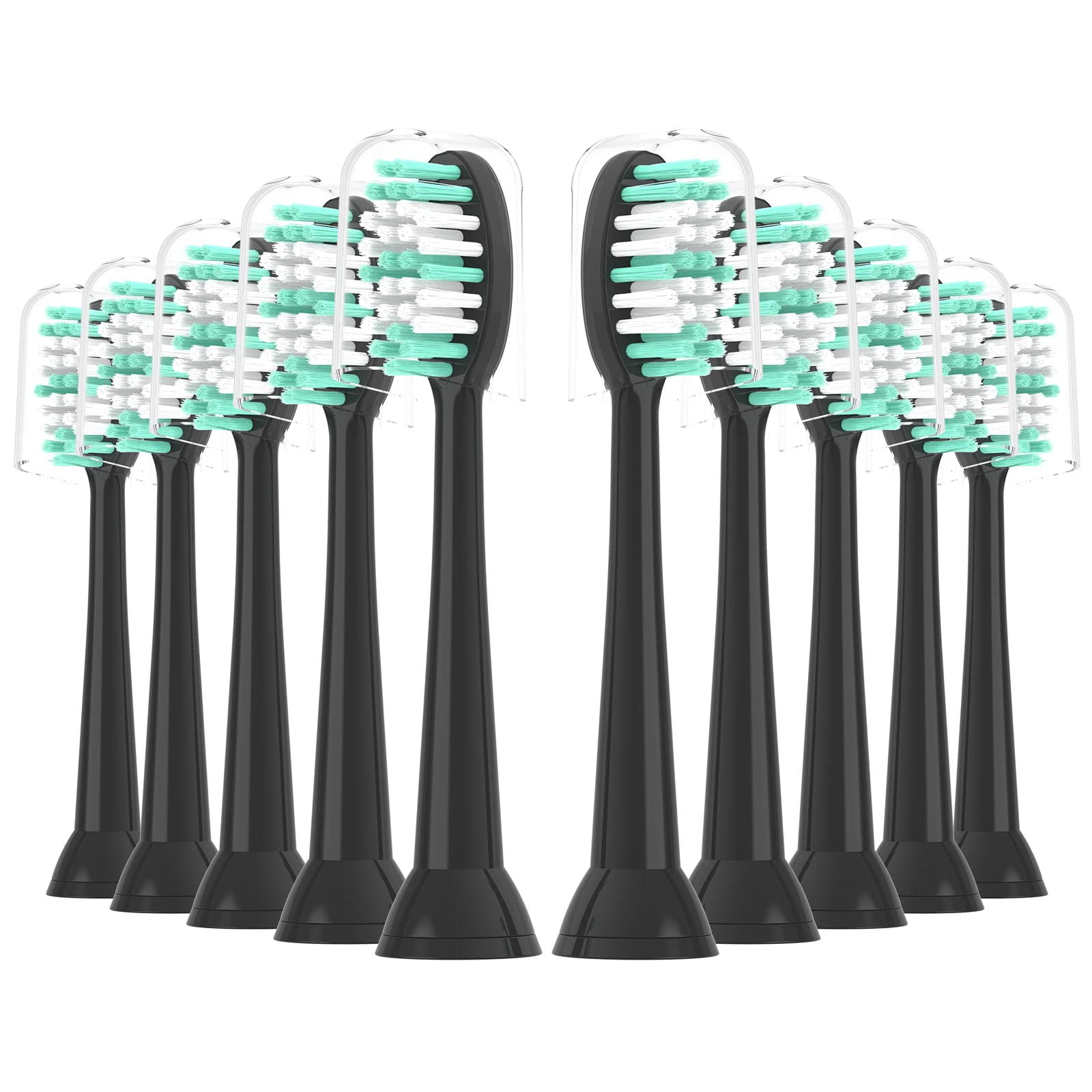 XIAOHEAD Replacement Toothbrush Heads OIF8 10 Pack for AquaSonic Black ...