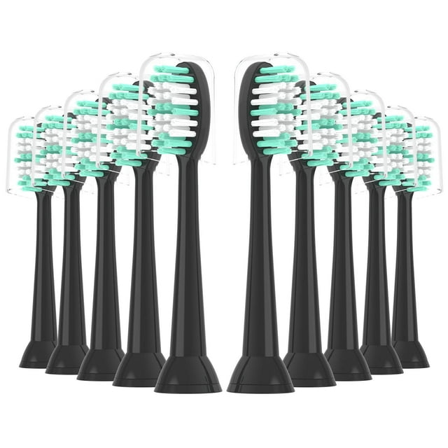XIAOHEAD Replacement Toothbrush Heads STF9 10 Pack for AquaSonic Black ...