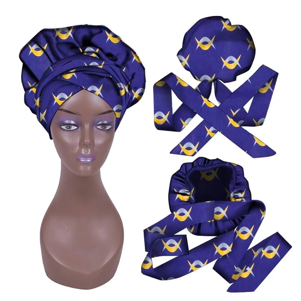 XIAOHUAGUA African Print Hair Bonnet Turbans Head Scarf Headwraps for ...