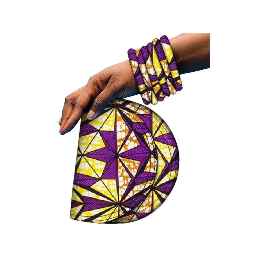 XIAOHUAGUA Ankara Kente Handmade Bangles And Small Bag African Print ...