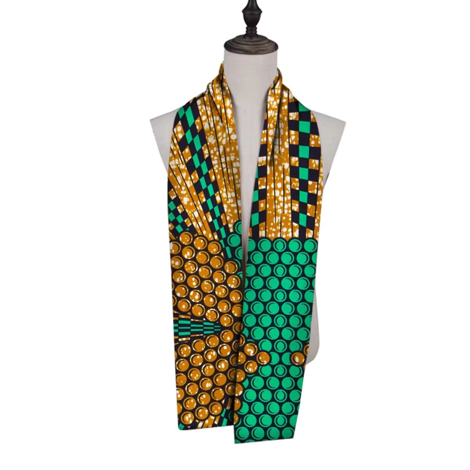 XIAOHUAGUA Traditional African Kente Scarf Print Unisex Tribal Scarf ...