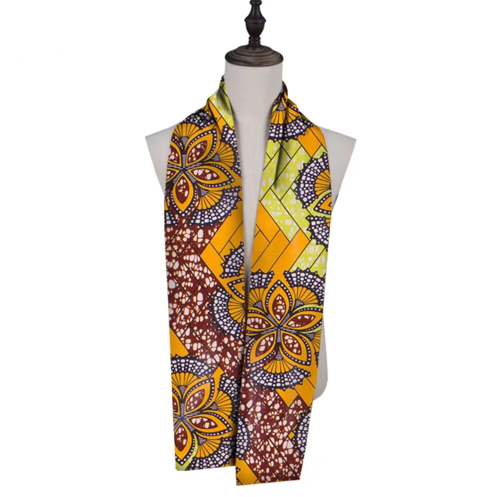 XIAOHUAGUA Traditional African Kente Scarf Print Unisex Tribal Scarf ...