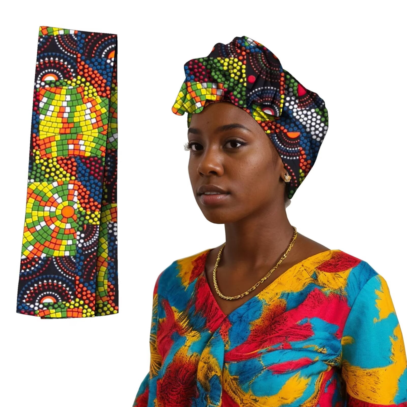 XIAOHUAGUA Women African Print Traditional Headwraps Scarf Bohemian ...