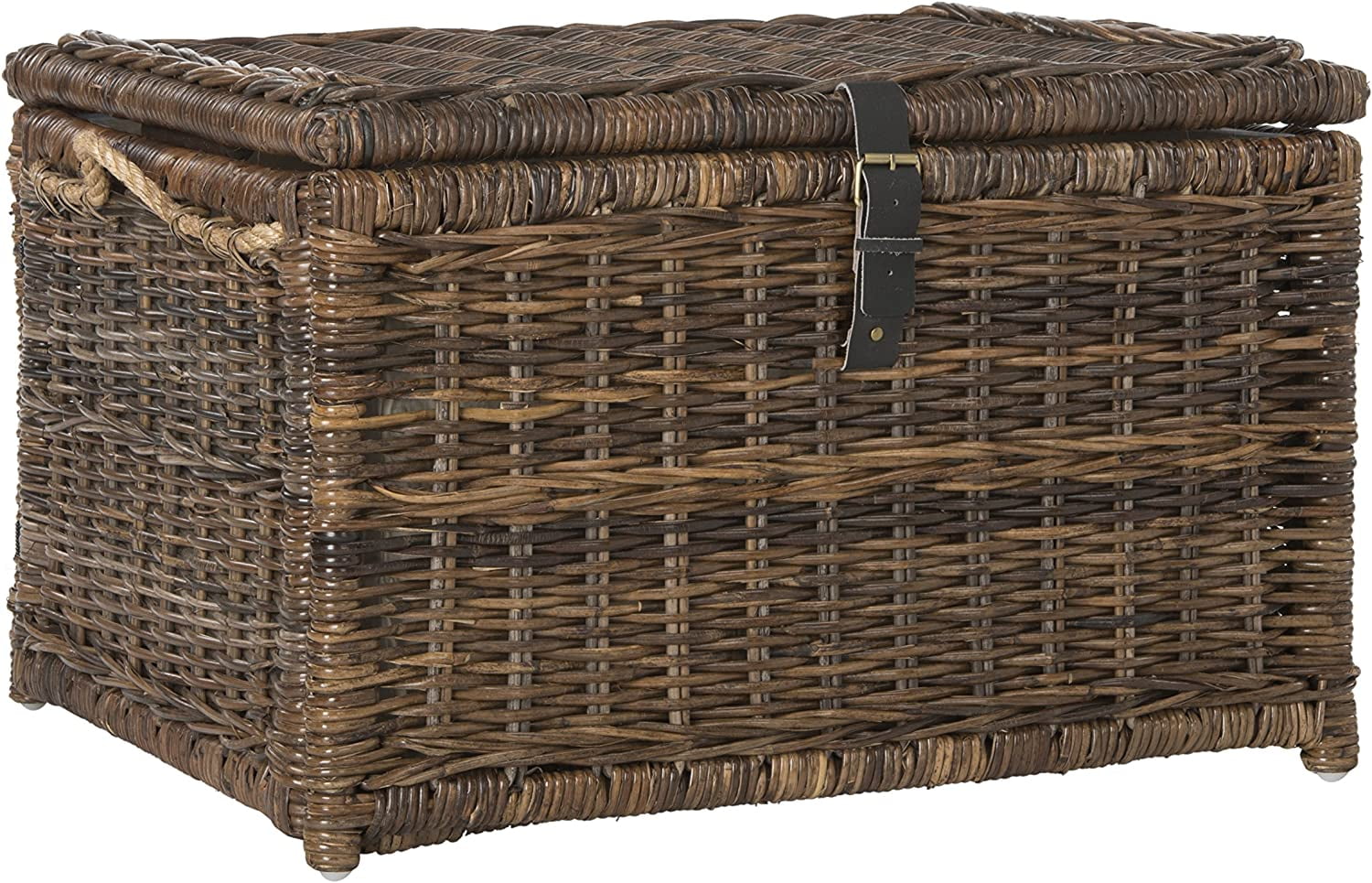 XIAOJIAWU HPM9001B Caden 30" Wicker Storage Trunk, Collapsible for flat ...