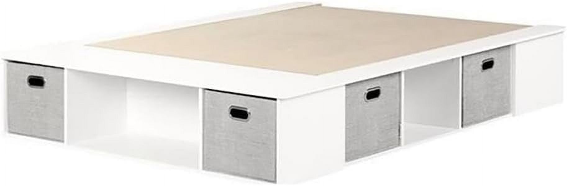 XIAOJIAWU Modern Platform Bed/No Box Spring Required/Storage Space with ...