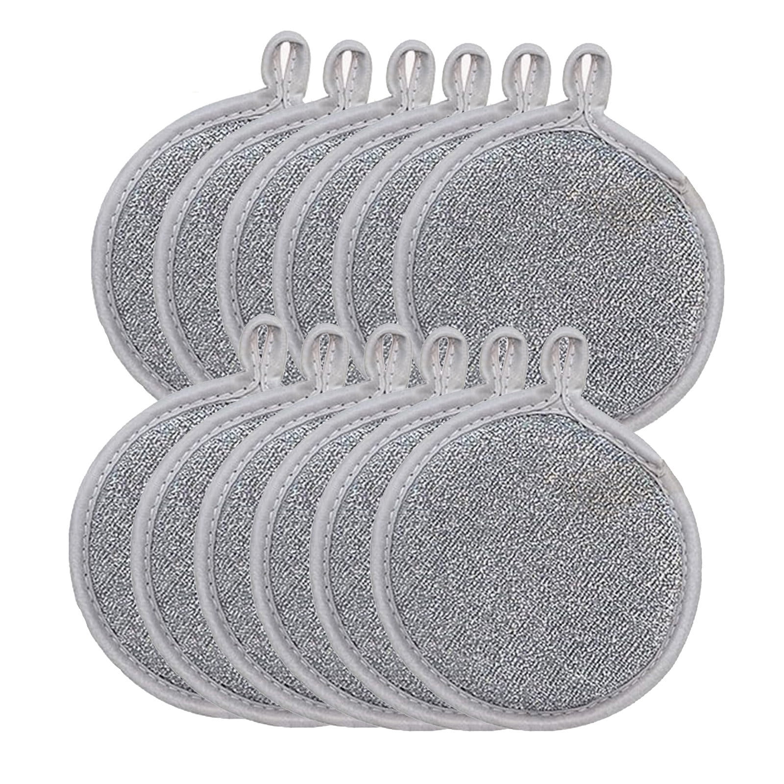 XIAOLE 10 Pack Dual-Sided Dishwashing Sponge , Kitchen Round Non ...