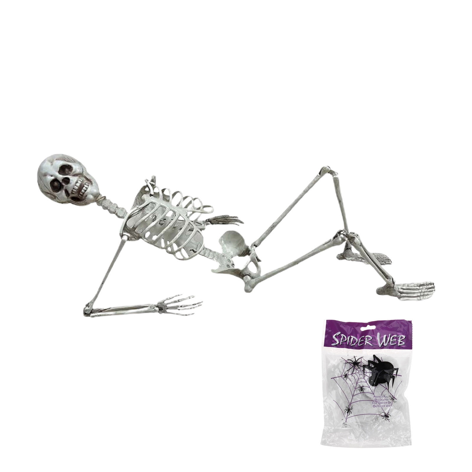 XIAOLE 2.72ft/90cm Posable Halloween Skeleton, Full Body Life Size ...