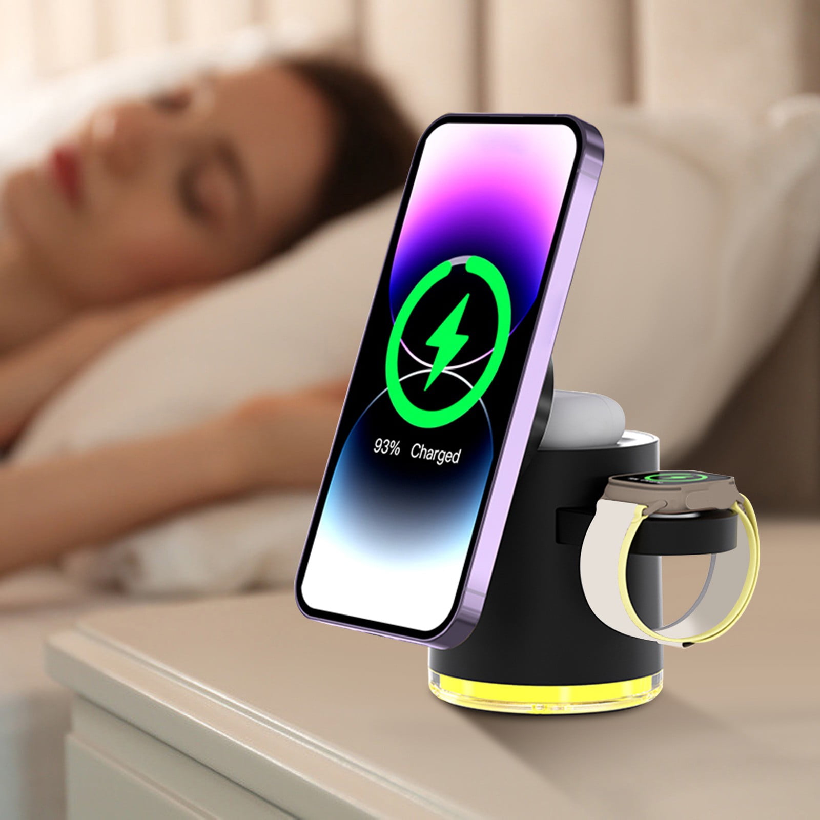 XIAOLE 3 In 1 Foldable Magnetic Wireless Fast Charger With Pd 15w Usb-C ...