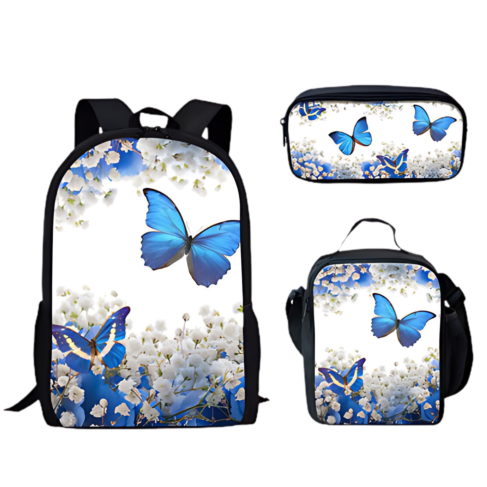XIAOLE 3 Piece Set Butterfly Opening Season Backpack For Boys And Girls ...