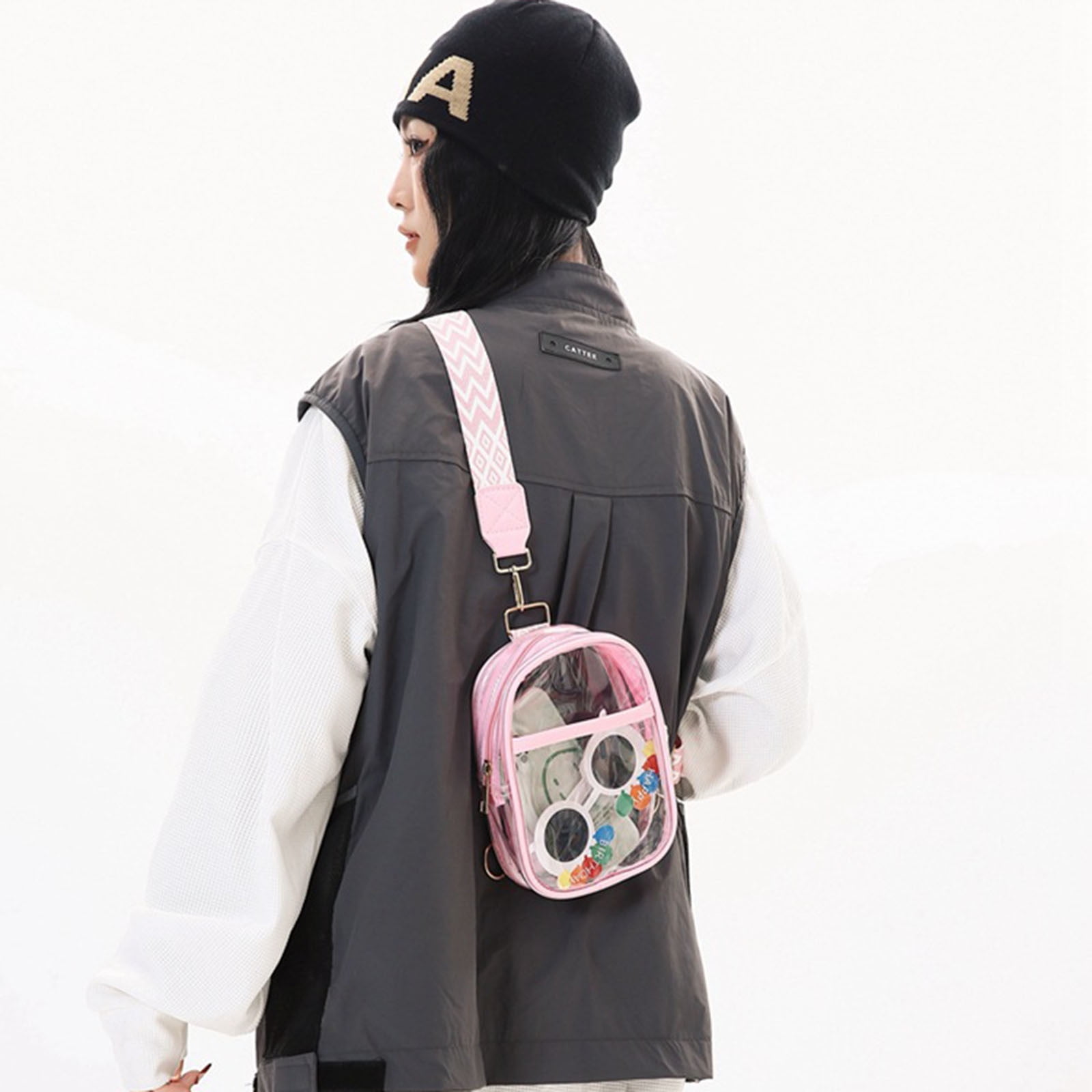 XIAOLE Clear Sling Bag Stadium Approved,Clear Crossbody Purse For Women ...