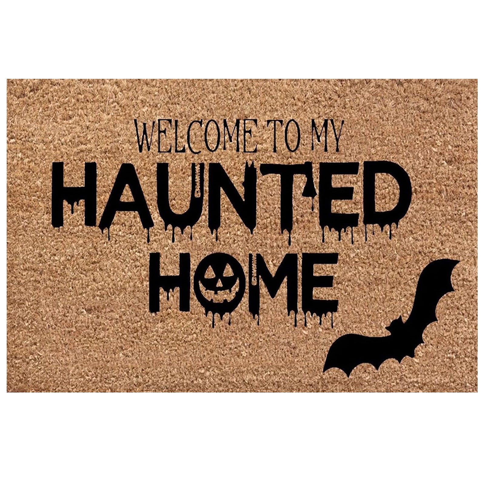 XIAOLE Halloween Welcome Mat 23.6x15.7 Inch, Bats Pattern Coir Doormat ...