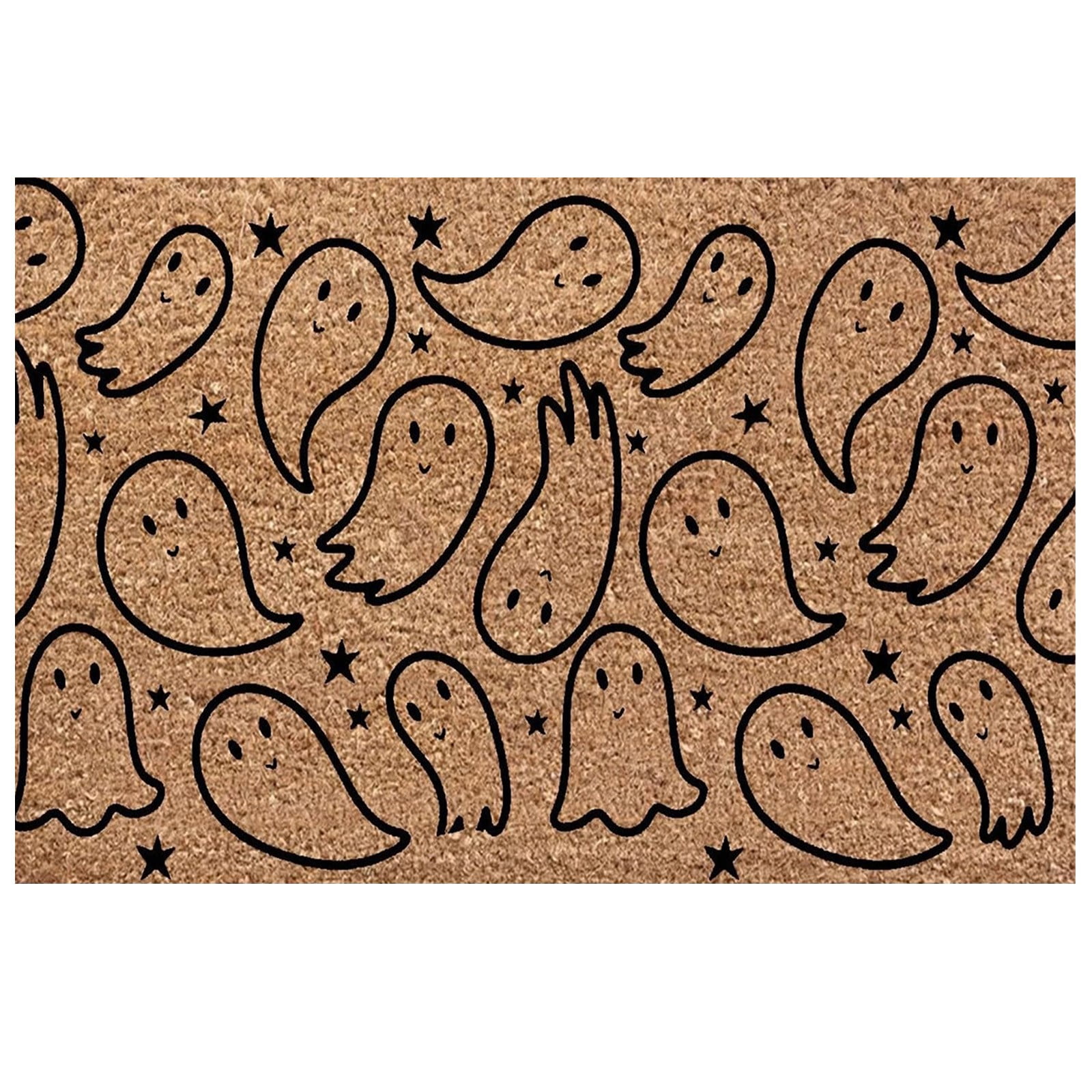 XIAOLE Halloween Welcome Mat 23.6x15.7 Inch, Ghost Pattern Coir Doormat ...