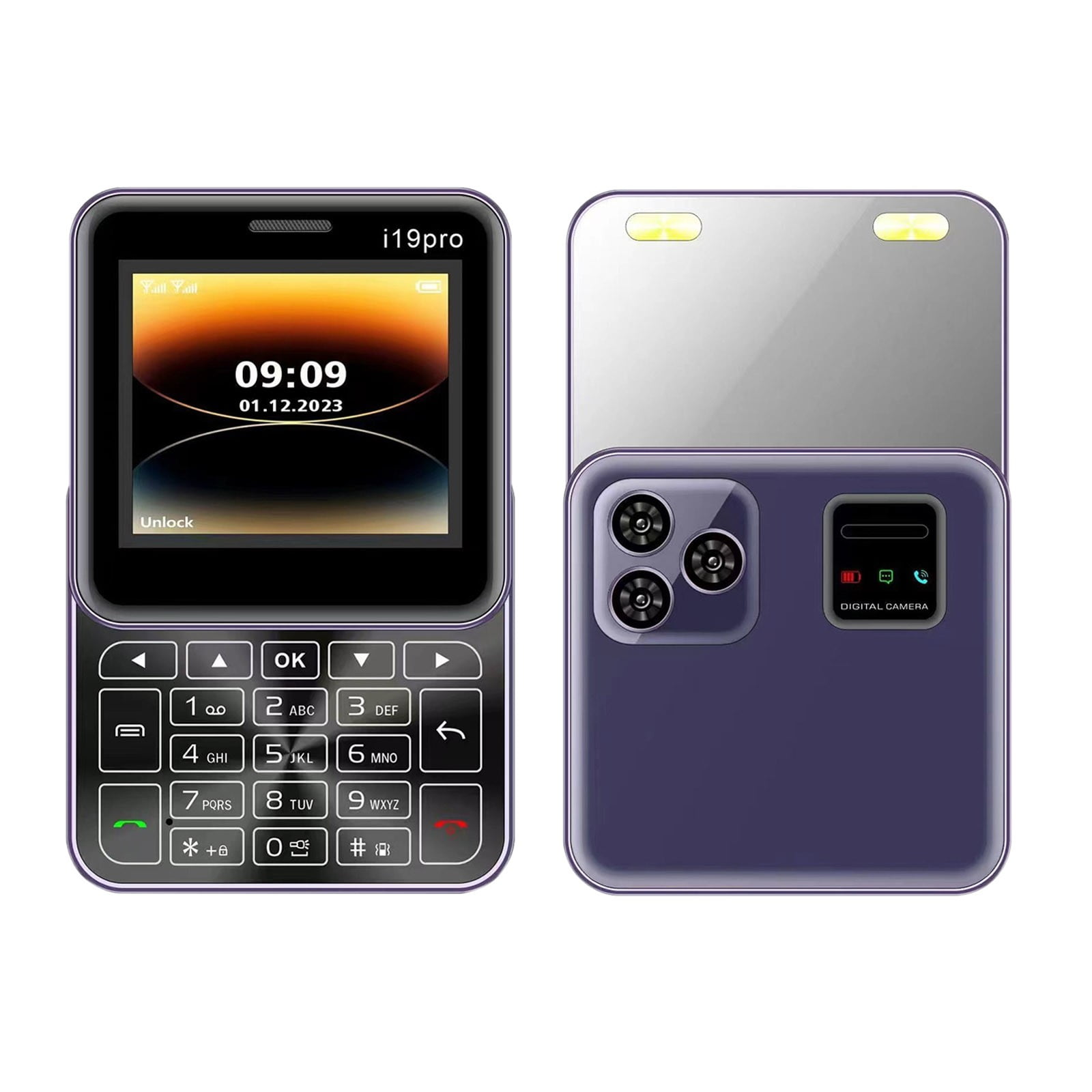 XIAOLE I19 Pro Mini Flip Mobile Phone, Foldable Cell Phone With Fm Radio Magic Voice Speed Dial ...