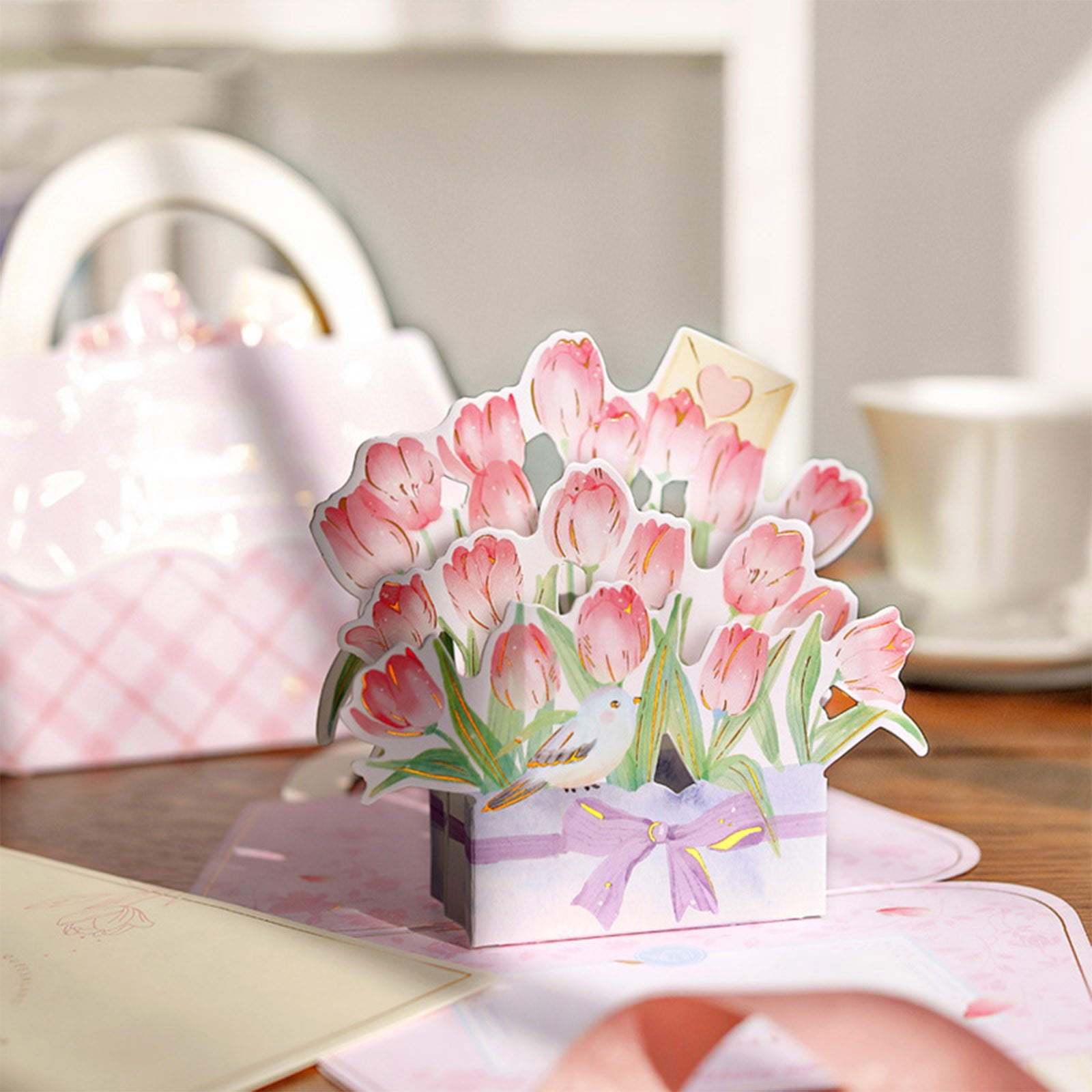 XIAOLE Mother'S Day Greeting Card, Love 3d Pop Up Cards For Mom, Pop Up Flower Bouquet Card ...