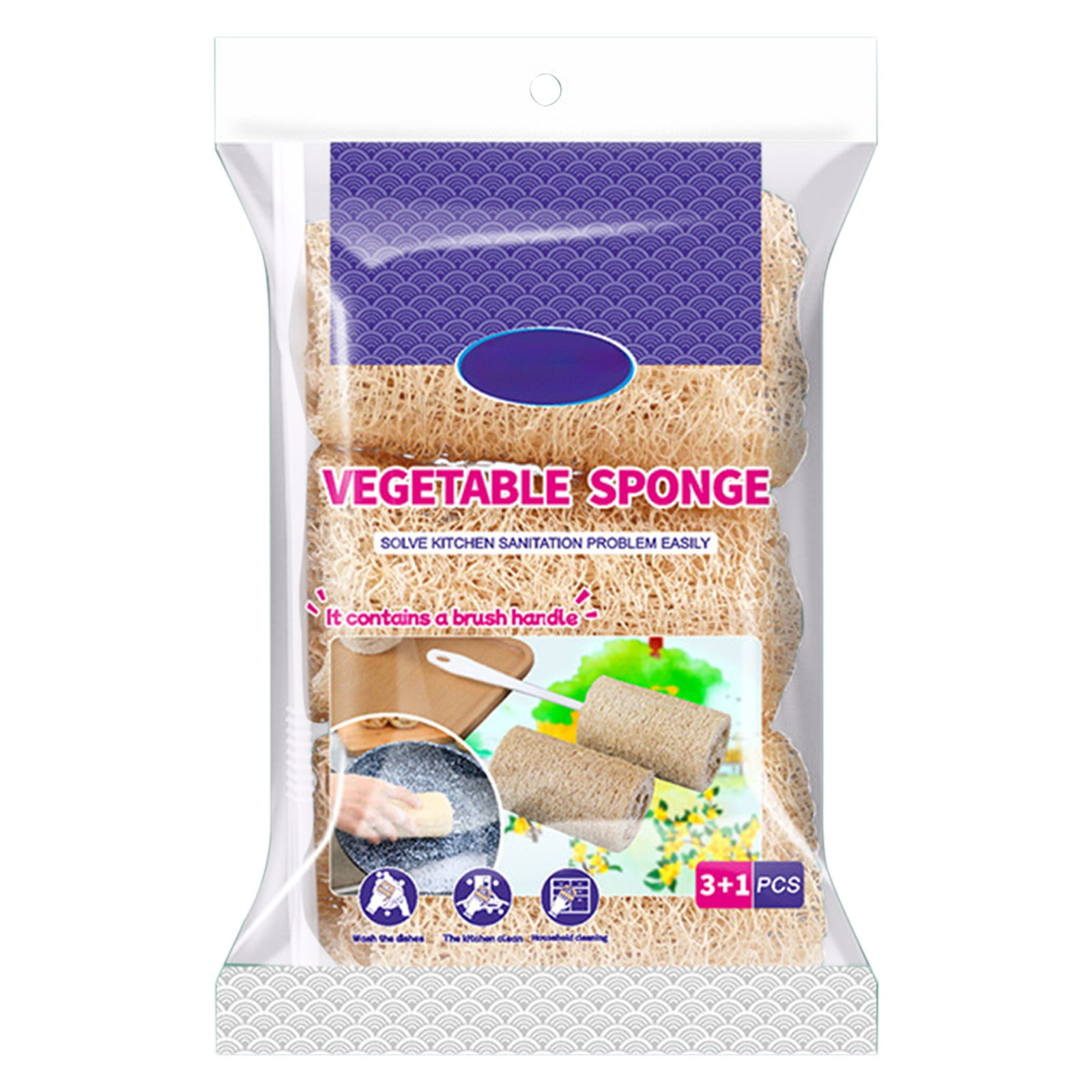 XIAOLE Natural Loofah Sponge Shower Organic Luffa Bath Loofa ...