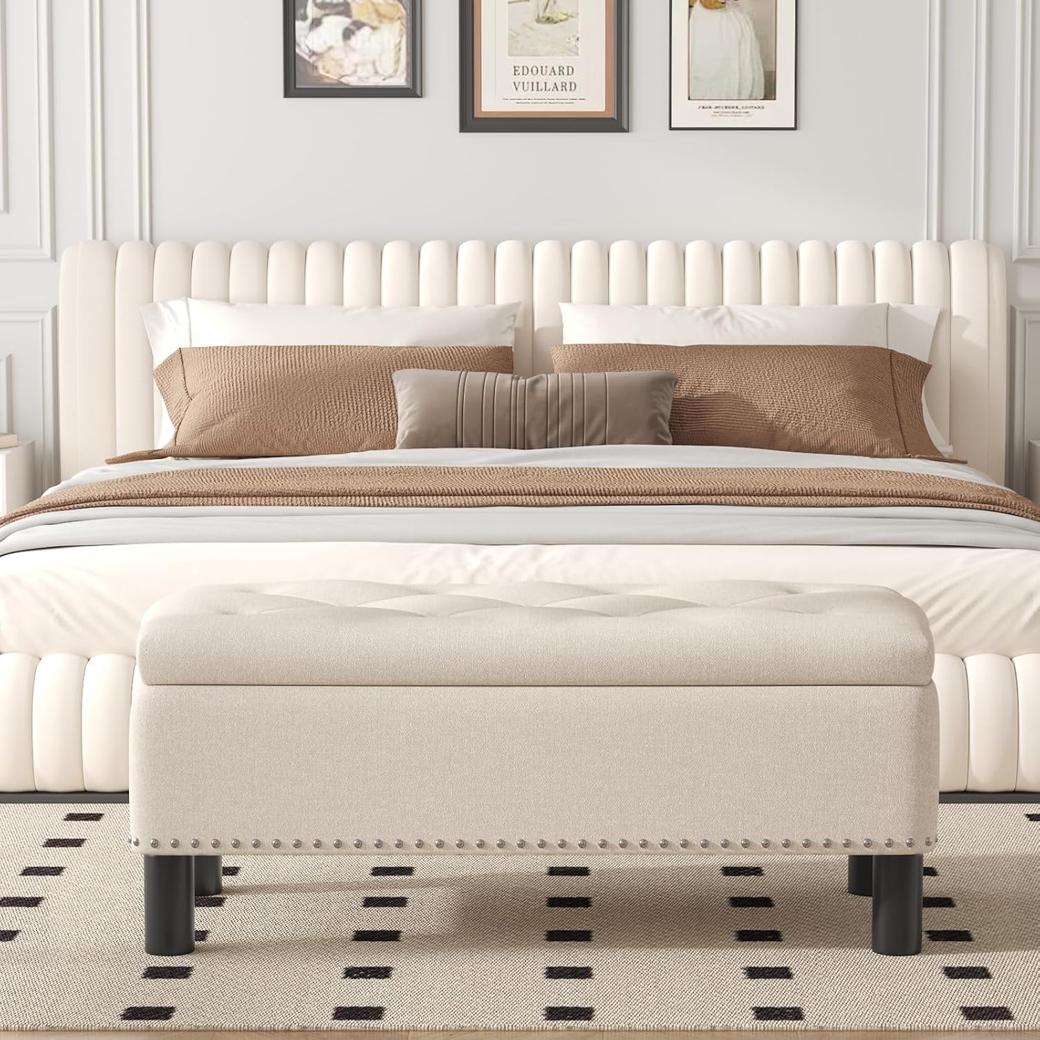 XIAOLONG 42\u201d Ottoman Bench with Storage, Folding Storage Ottoman ...