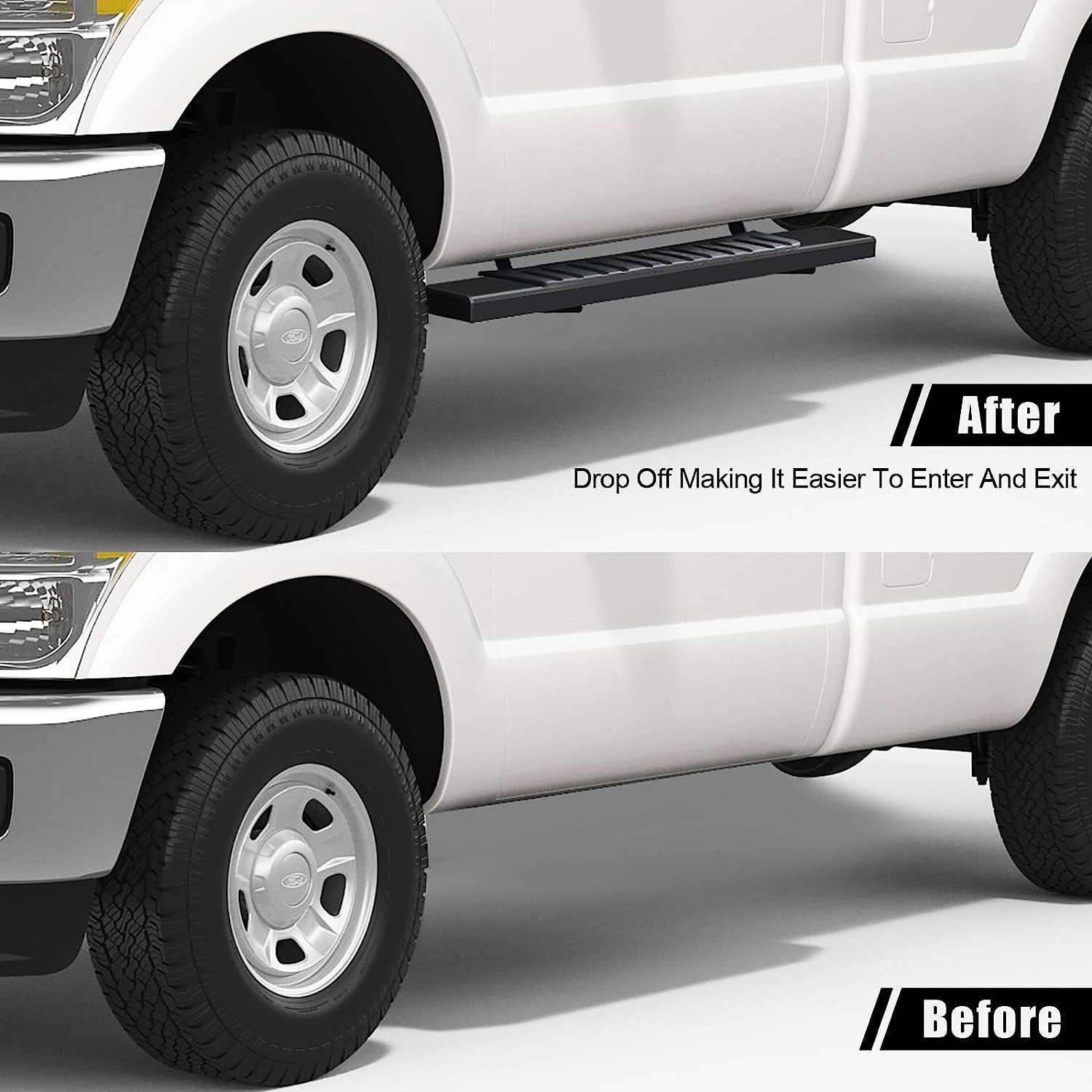 XIAOLONG 6 inches Regular Running Boards Compatible with 2017-2025 Ford ...