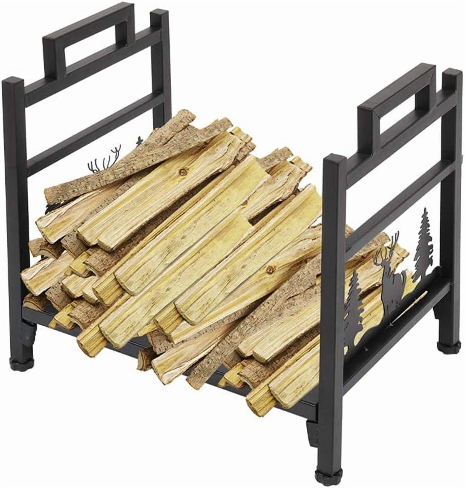 XIAOLONG JOCESTYL Firewood Log Rack, Steel Log Hoop Wood Storage Rack ...