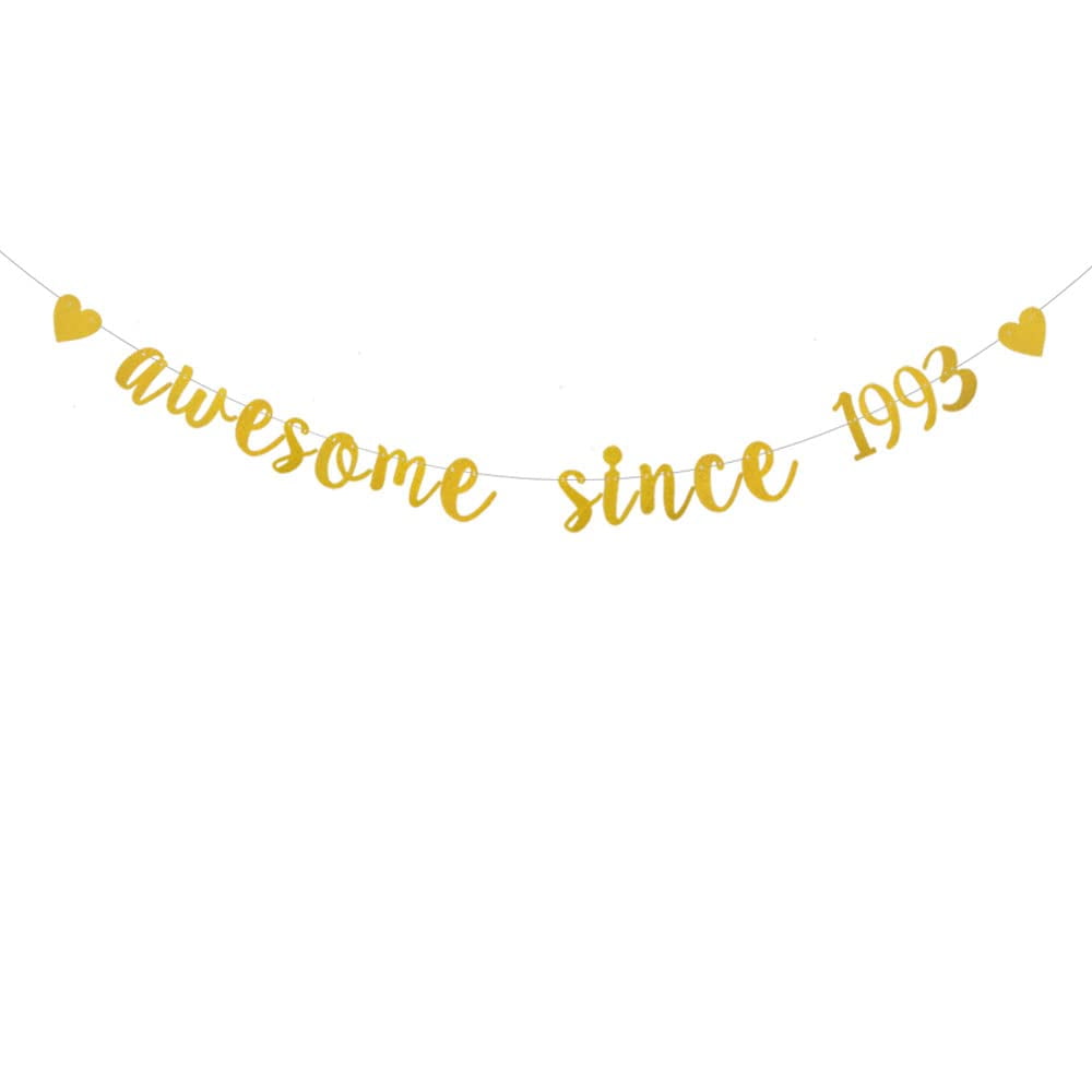 XIAOLUOLY Gold GlitterTRDN Garlands Awesome Since 1993 Banner for 32nd ...