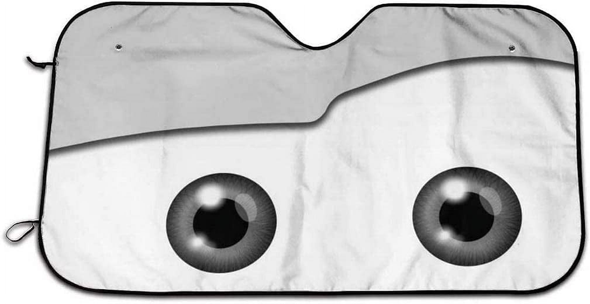 XIAOMIN White Cartoon Eyes Windshield Blocks Uv Rays Sun Shade ...