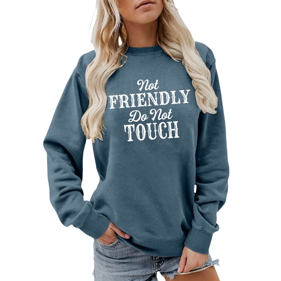 XIAONU Bold Women Solid Graphic Sweatshirt Sassy Statement Print ...
