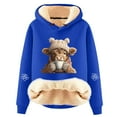 XIAONU Cute Cow Print Lined Hoodie Women's Casual Fashion Long Sleeve ...