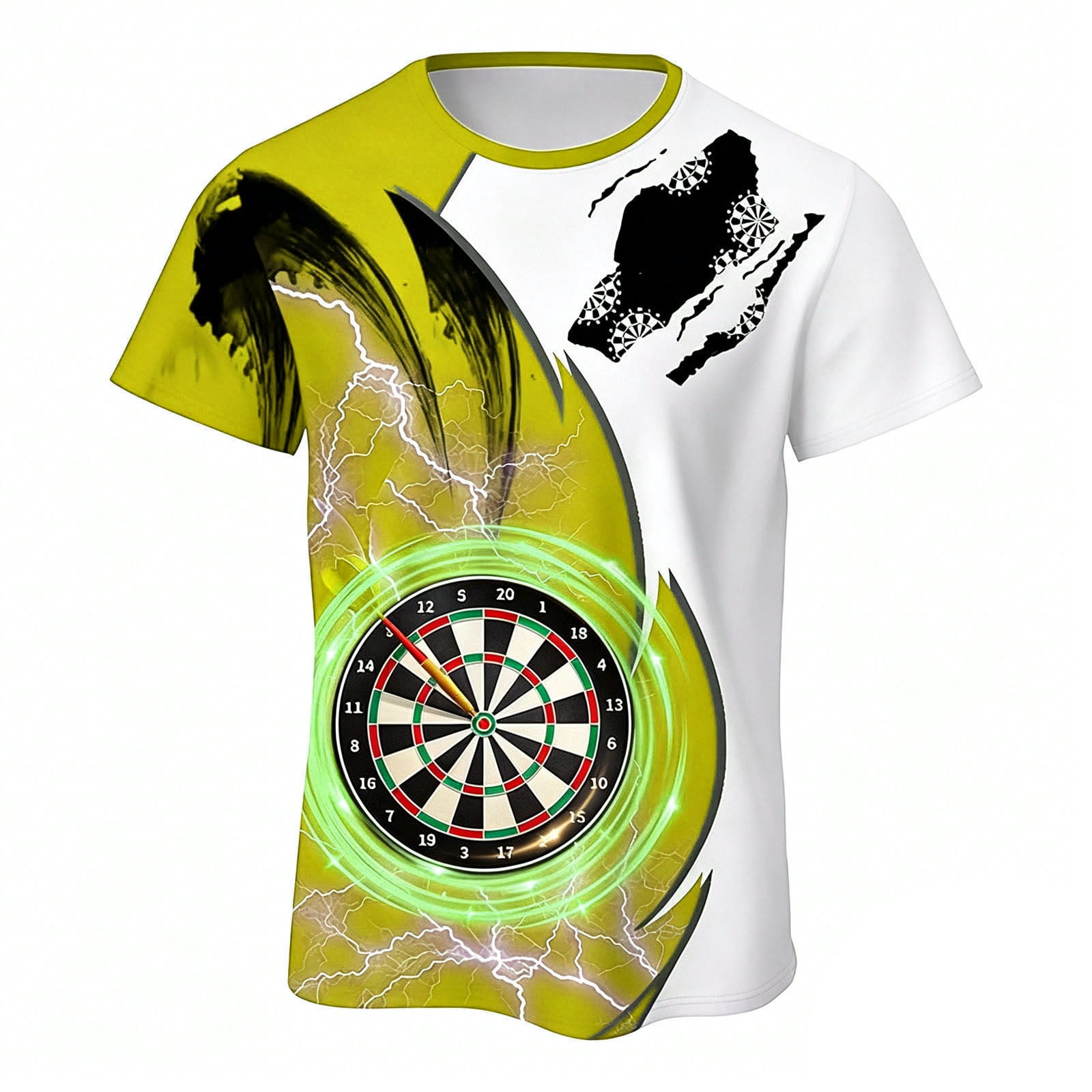 XIAONU Darts Lightning Crew-Neck T-Shirt for Men Short-Sleeve Active ...
