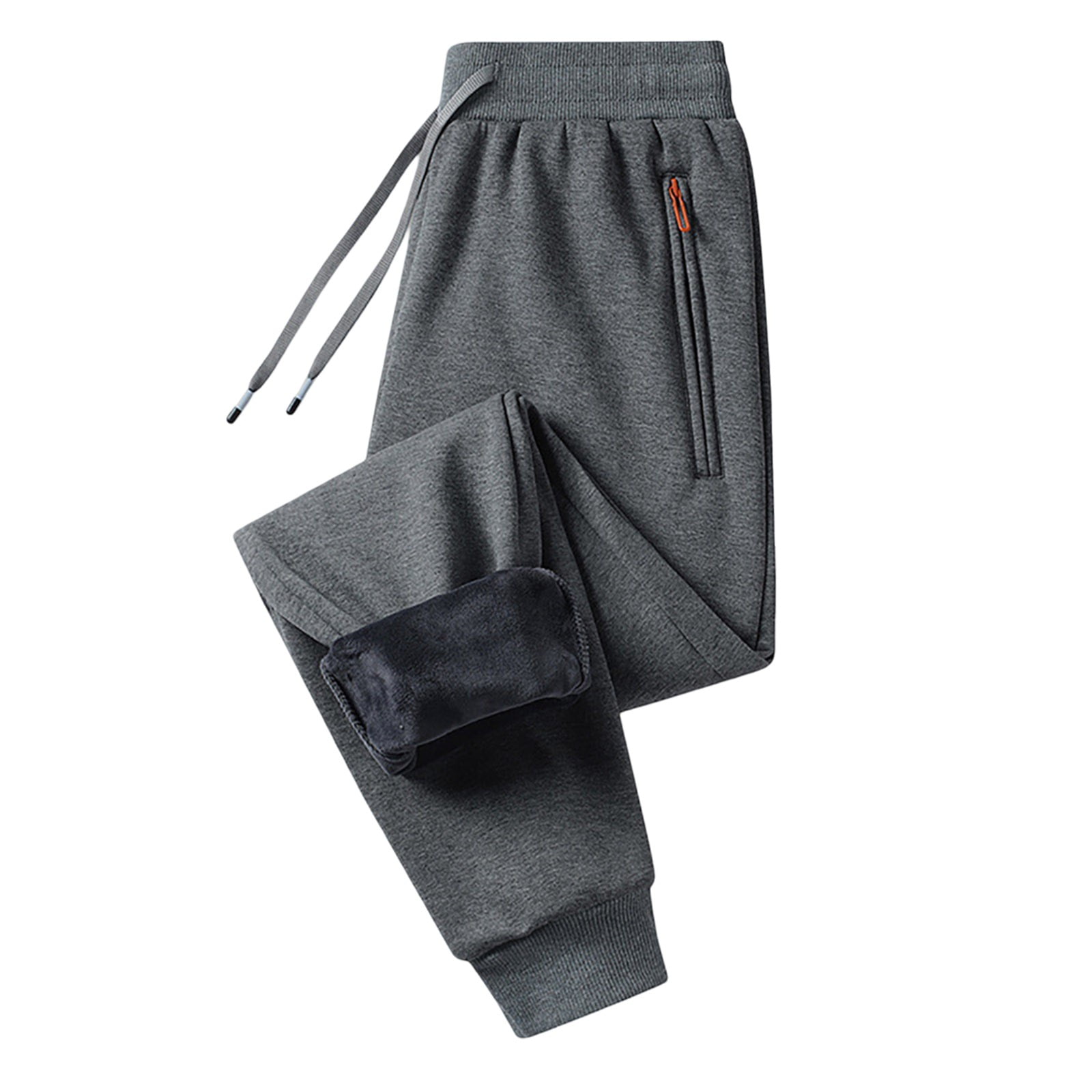 XIAONU Fleece Sweatpants For Men Drawstring Elestic Waist Warm Jogger ...