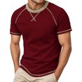 XIAONU Men's Contrast-Trim Raglan T-Shirt Short-Sleeve Casual Everyday ...