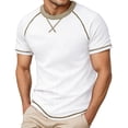 XIAONU Men's Contrast-Trim Raglan T-Shirt Short-Sleeve Casual Everyday ...