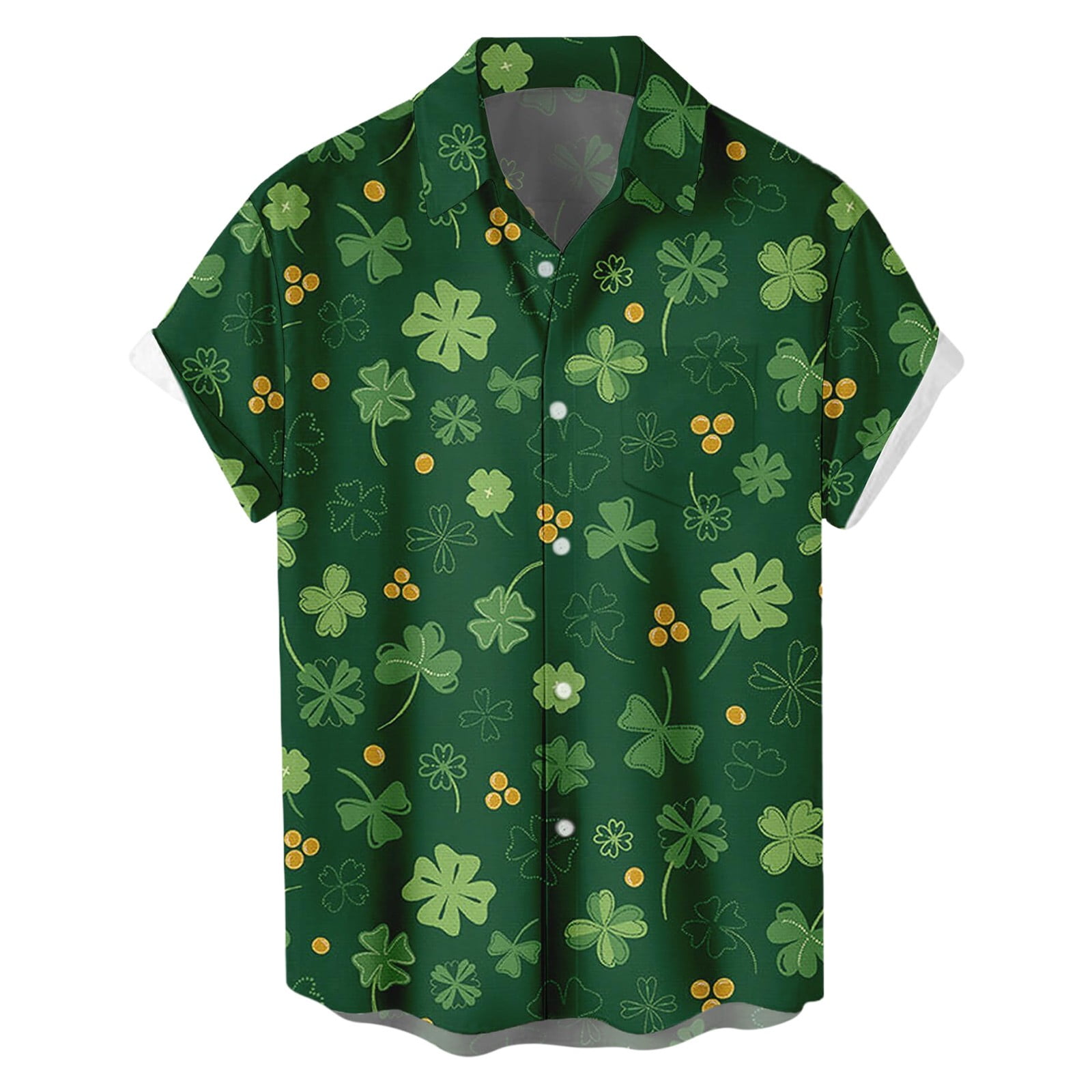 XIAONU Men's Leprechaun St. Patrick's Day Shirt Short Sleeve Contrast ...