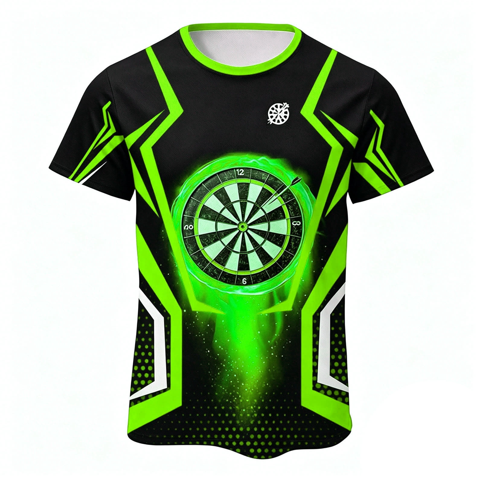 XIAONU Mens Neon Darts Crew-Neck T-Shirt Short-Sleeve Sporty Active ...