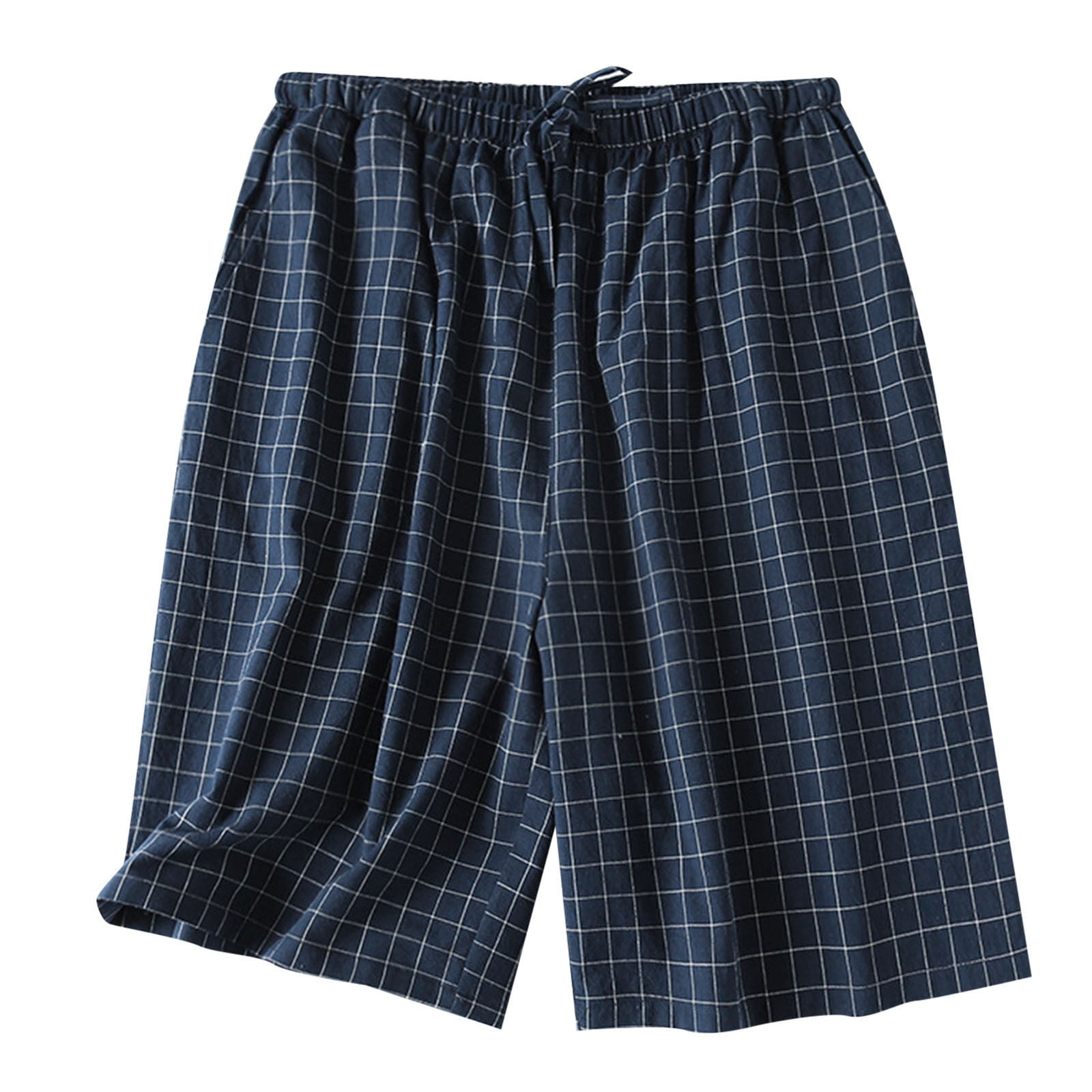 XIAONU Plaid Print Pajama Shorts for Men Relaxed-Fit Nighttime Casual ...