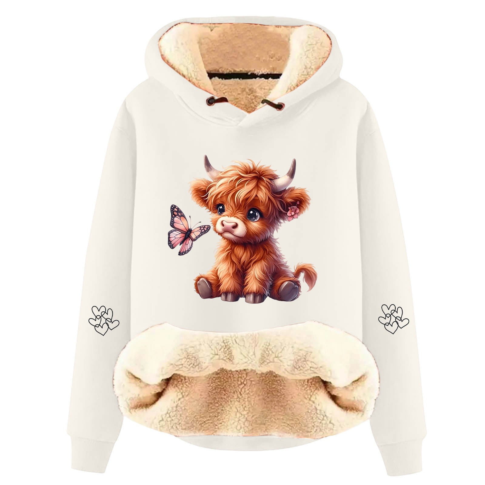 XIAONU Women's Casual Pullover Hoodie With Adorable Cow Print ...