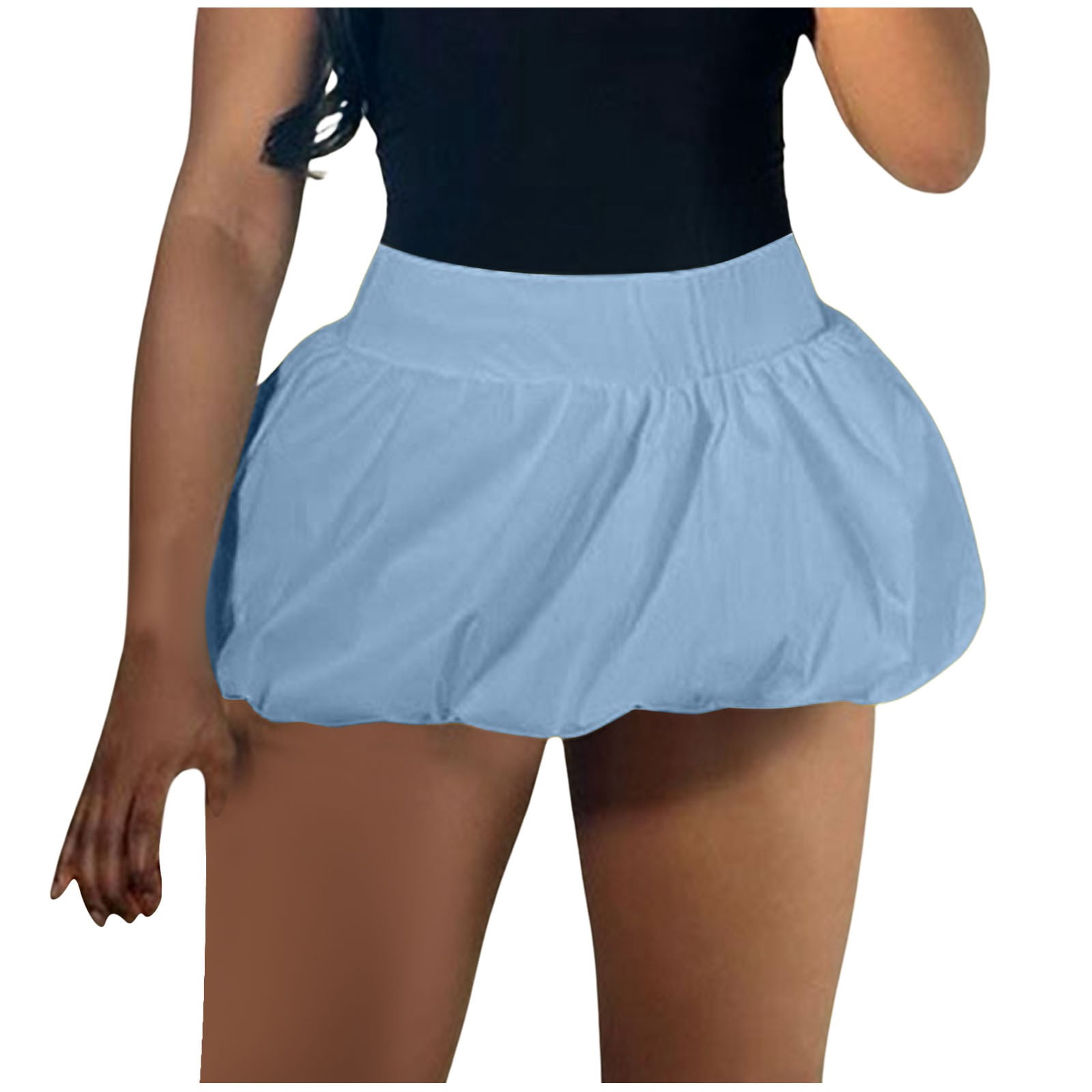 XIAONU Women's Mini Skirt Puff Ball Silhouette Cute Skirts Playful ...